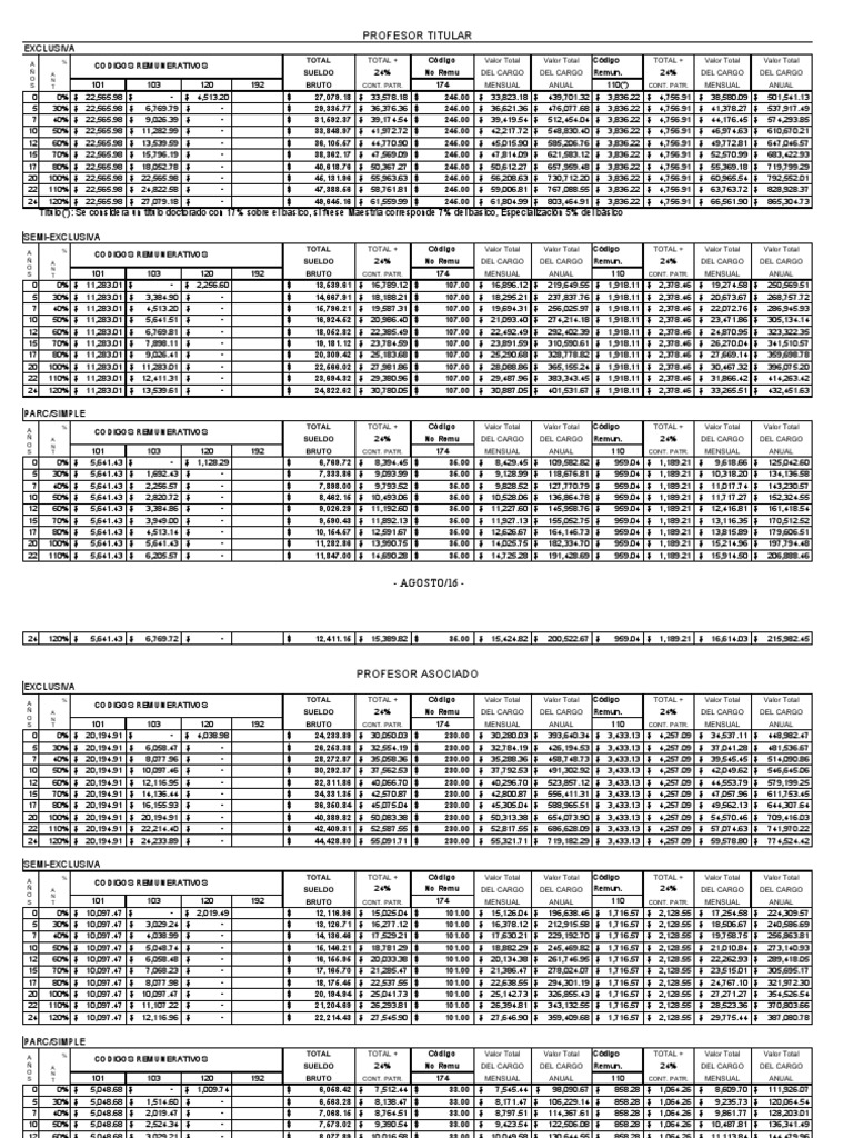 Escalafon Docente Universitario 082016 | PDF