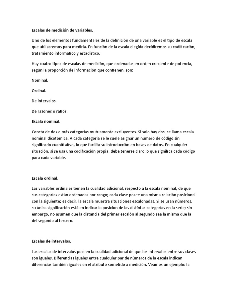 Escala de Medidas | PDF | Nivel de medida | Science