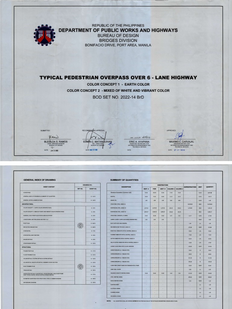 Typical Pedestrian Overpass Over 6 - Lane Highway | PDF