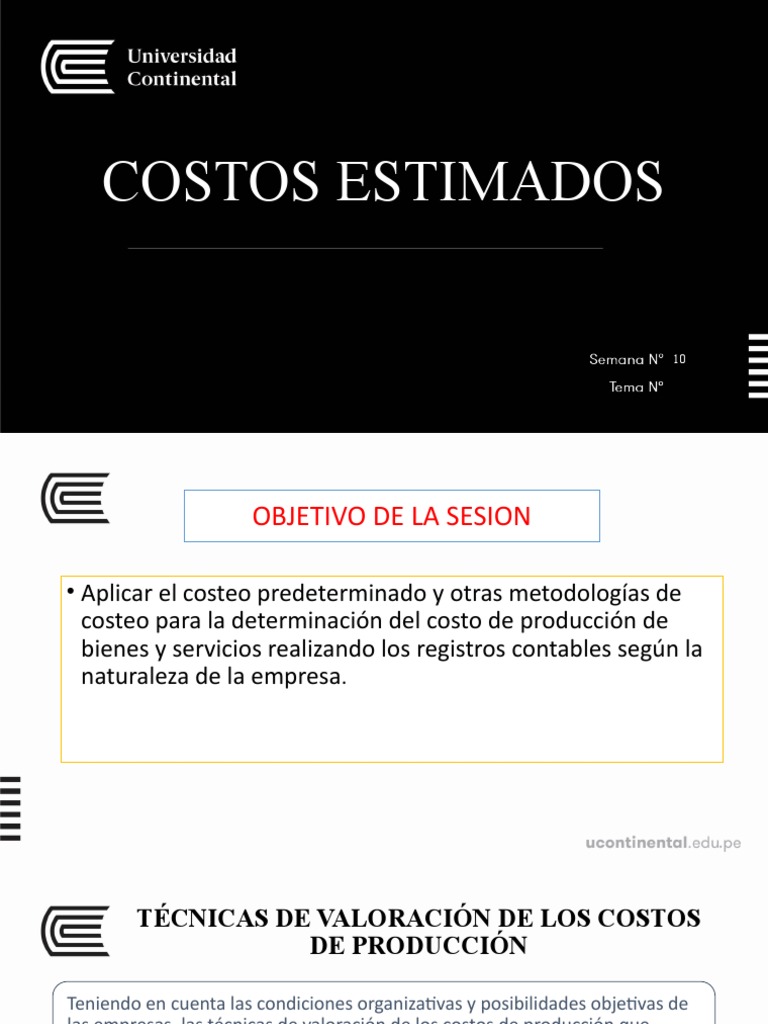 Sesión #09 Costos Estimados Juan Manyari | PDF | Costo | Salario