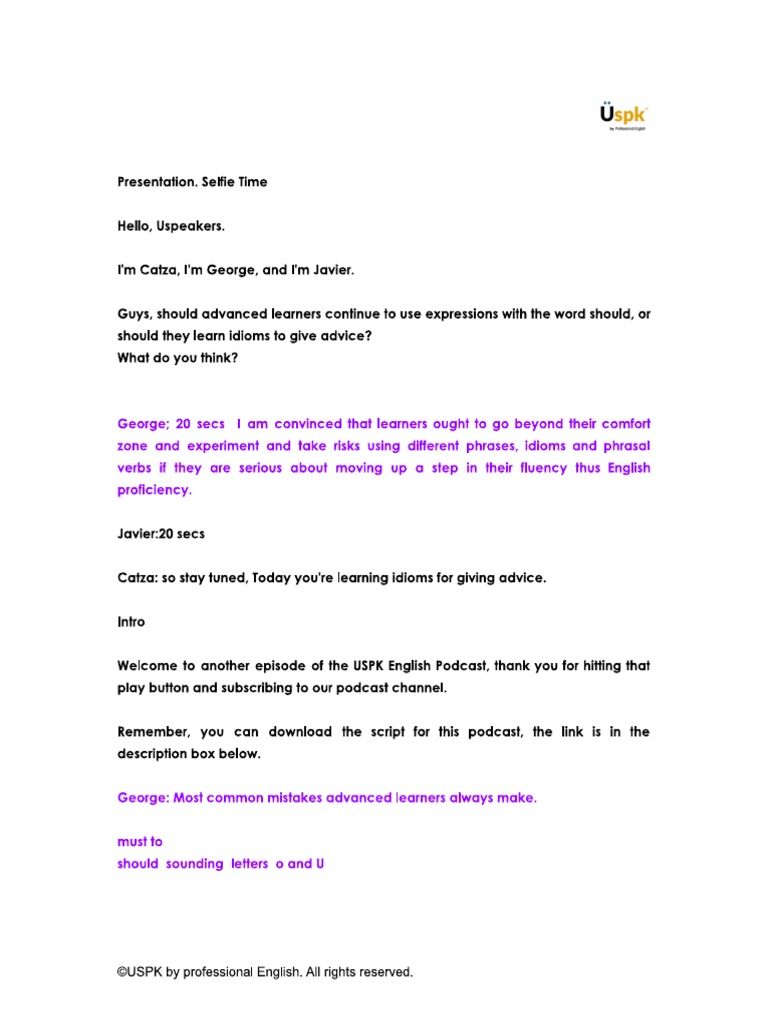Advice With Idioms | PDF