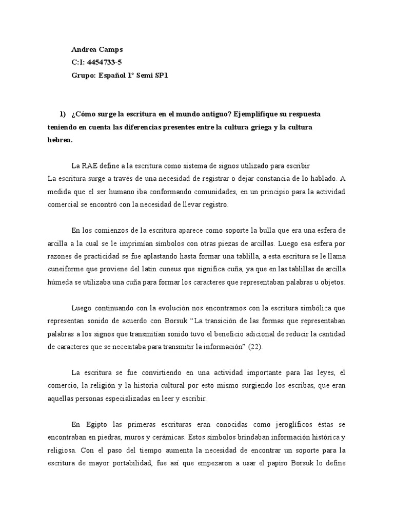 Primera Evaluación Literatura Grecolatina - Andrea Camps | PDF ...