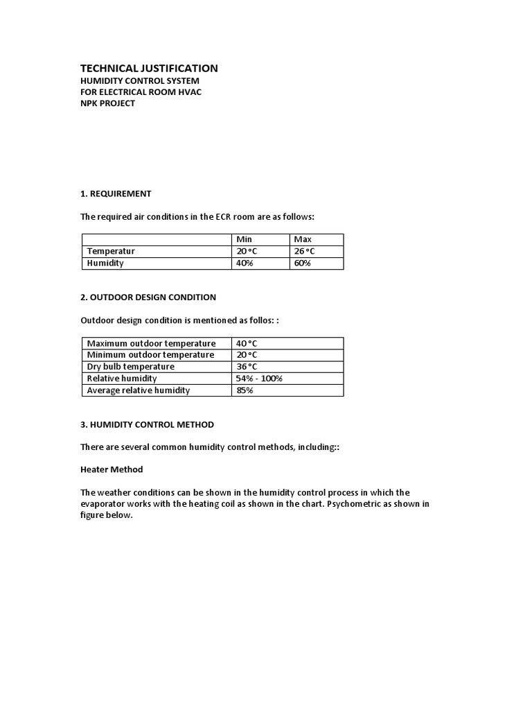 Dehumidifier Technical Justification | PDF
