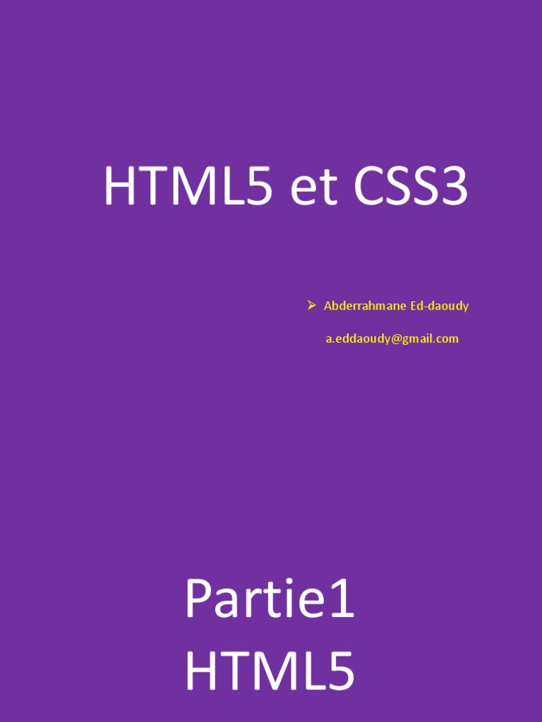 Introduction à HTML5 et CSS3 | PDF | Html | Langage de balisage