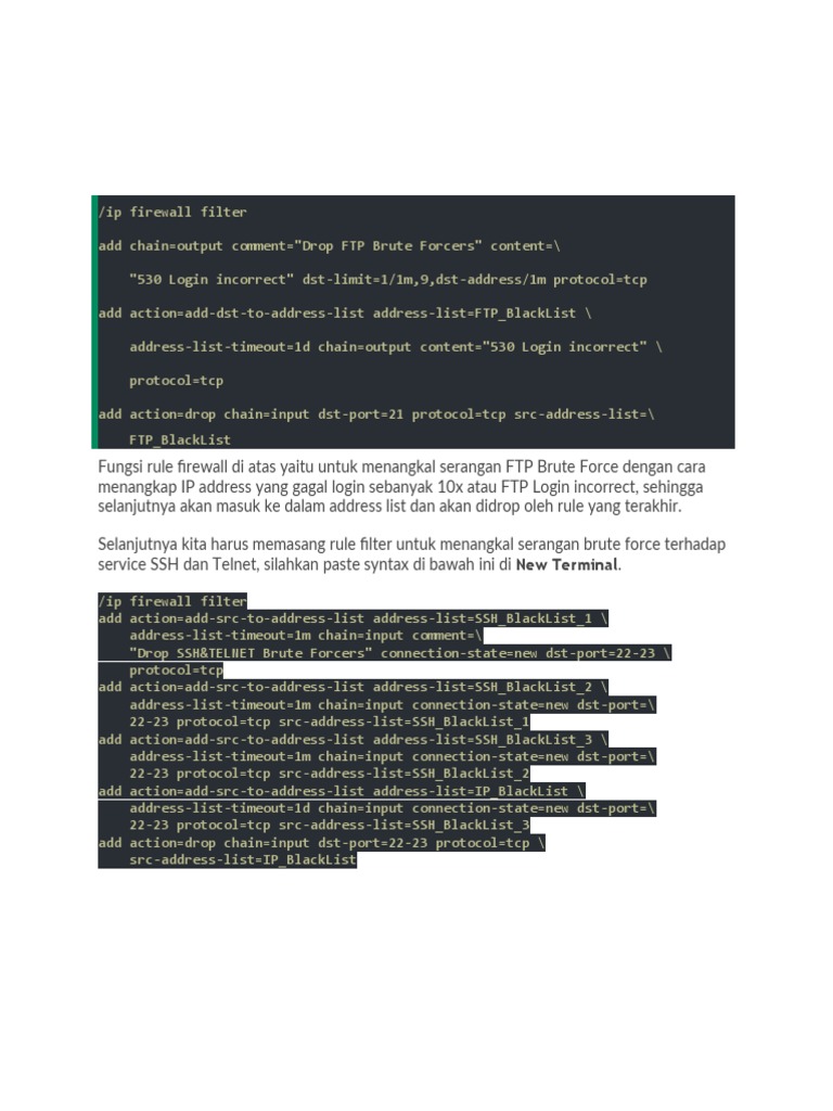 ip firewall filter | PDF
