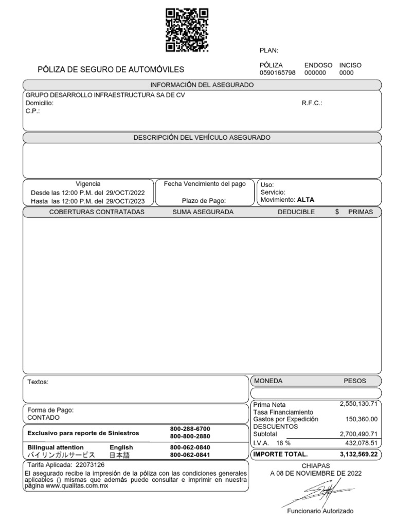 Ejemplo de Poliza de Seguro | PDF | Vehículos | Transporte privado