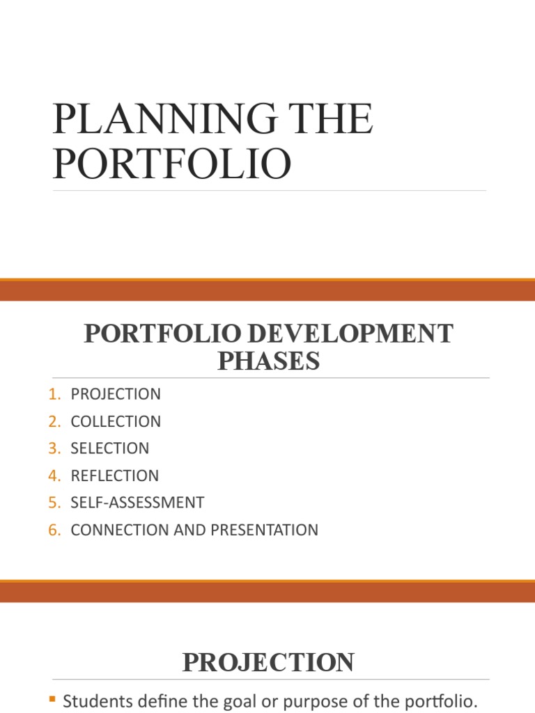 Planning The Portfolio Pdf