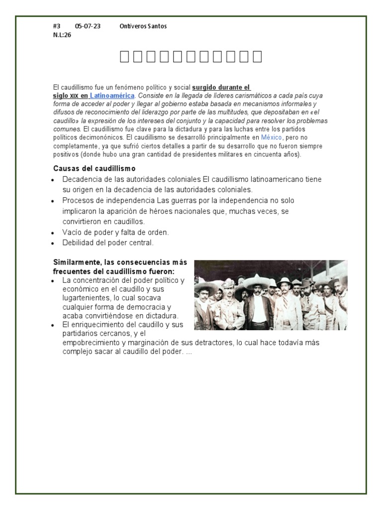 Caudillismo en Latinoamérica: Causas y Consecuencias | PDF