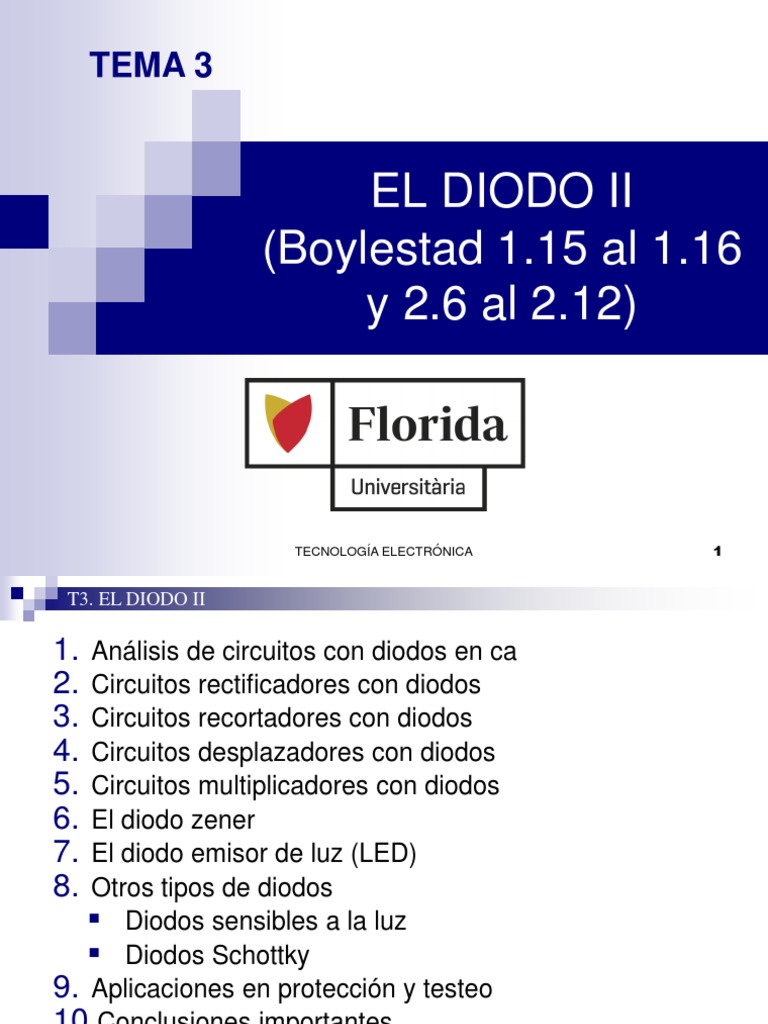 Circuitos y Aplicaciones de Diodos | PDF | Rectificador | Diodo emisor ...