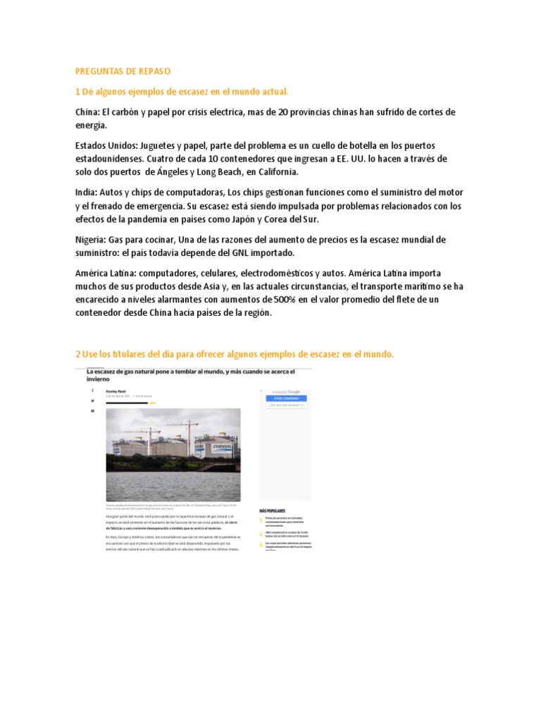 Preguntas de Repaso Ejercicio Uno | PDF | Elasticidad (economía) | Oferta (economía)