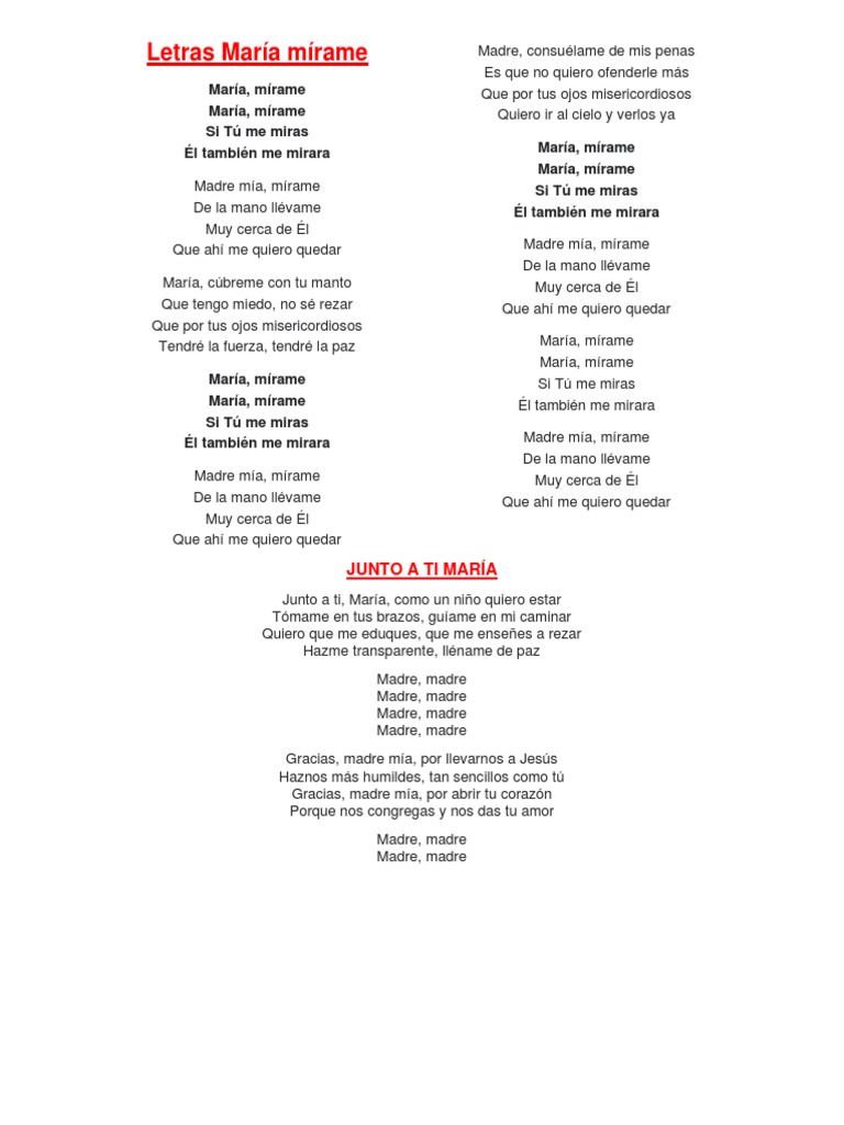 Maria Mirame - Junto A Ti María | PDF