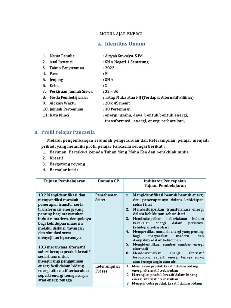 Modul Ajar Energi Terbarukan Pdf