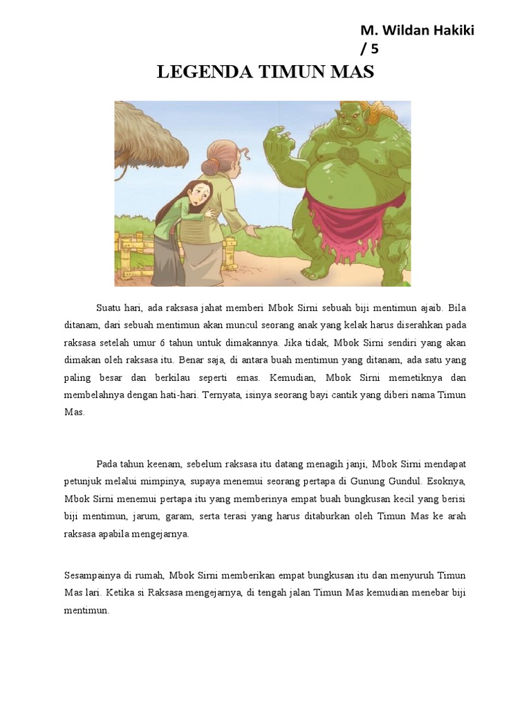 Legenda Timun Mas | PDF