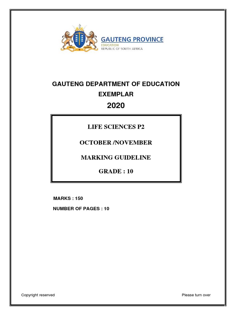 Grade 10 Nov P2 Marking Guideline Final Edited | PDF