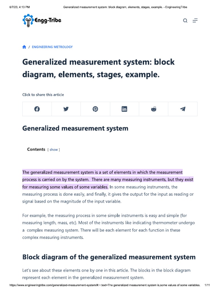 Generalised Measurement System | PDF
