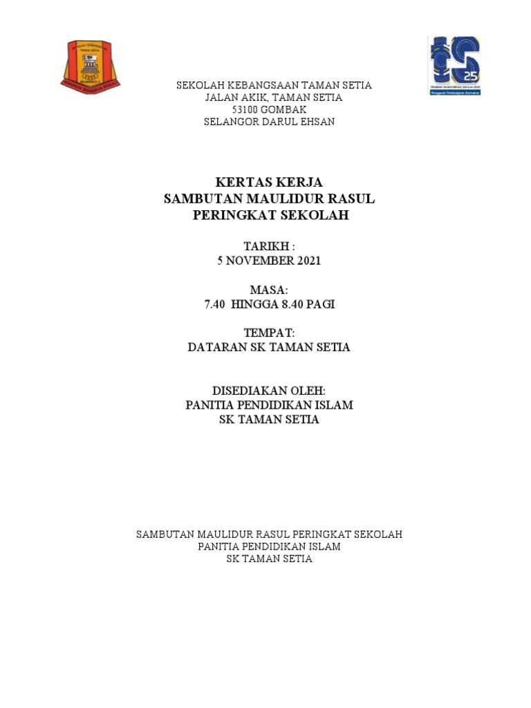 Kertas Kerja Maulidur Rasul 2021 | PDF | Kajian Bahasa Asing | Agama ... Kertas Kerja Maulidur Rasul 2021 | PDF | Kajian Bahasa Asing | Agama ...