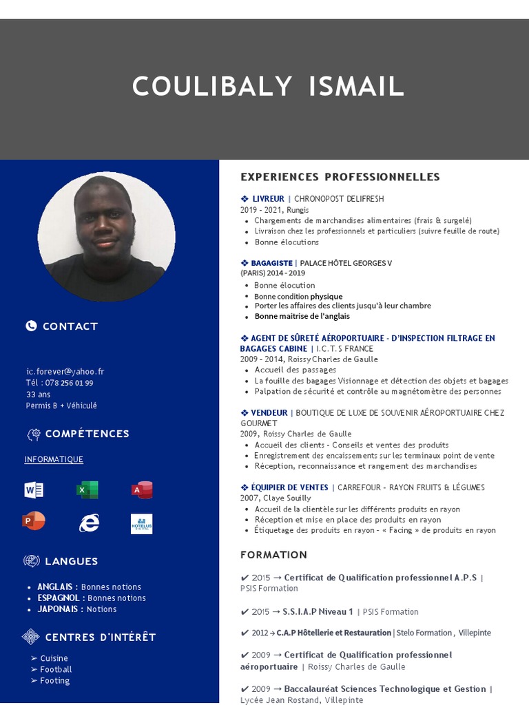 Exemple de CV pour hôtellerie | PDF | Hôtellerie
