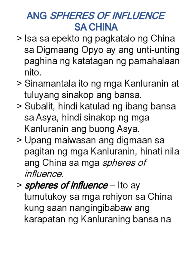 Ang Spheres of Influence | PDF