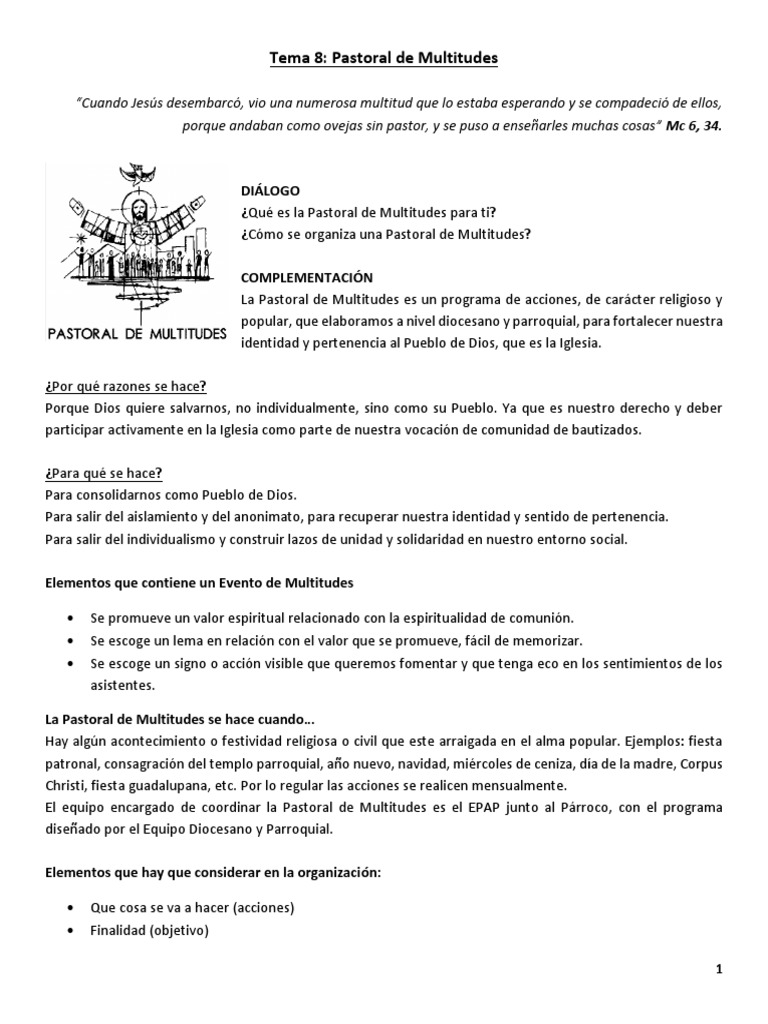 Pastoral de Multitudes en la Iglesia | PDF