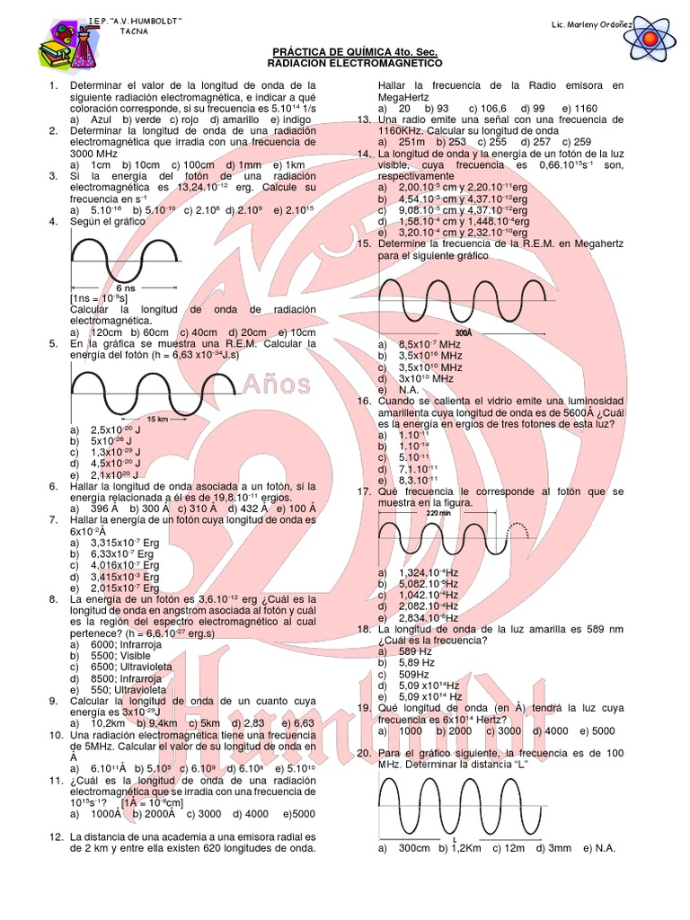 Práctica de Química: Radiación EM | PDF