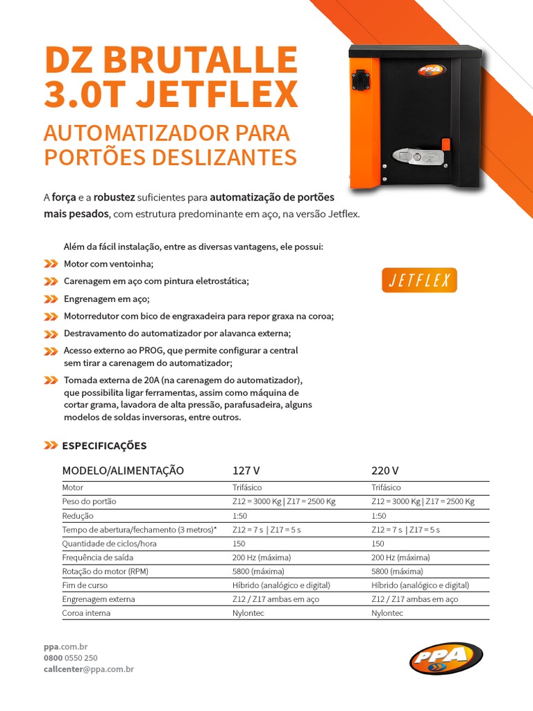 PPA_-_Datasheet_-_Lancamento_DZ_Brutalle_3.0T_Jetflex_(1) | PDF