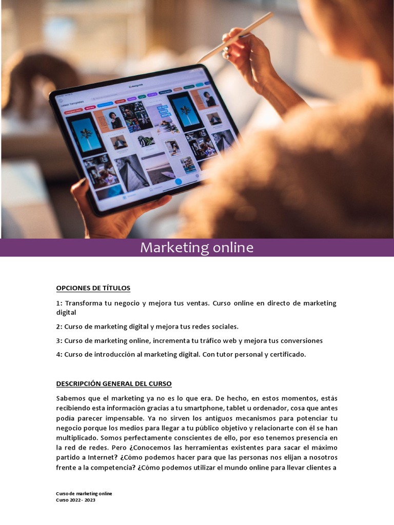 Curso Marketing Digital - 2022-2023 | PDF | Marketing | Informática