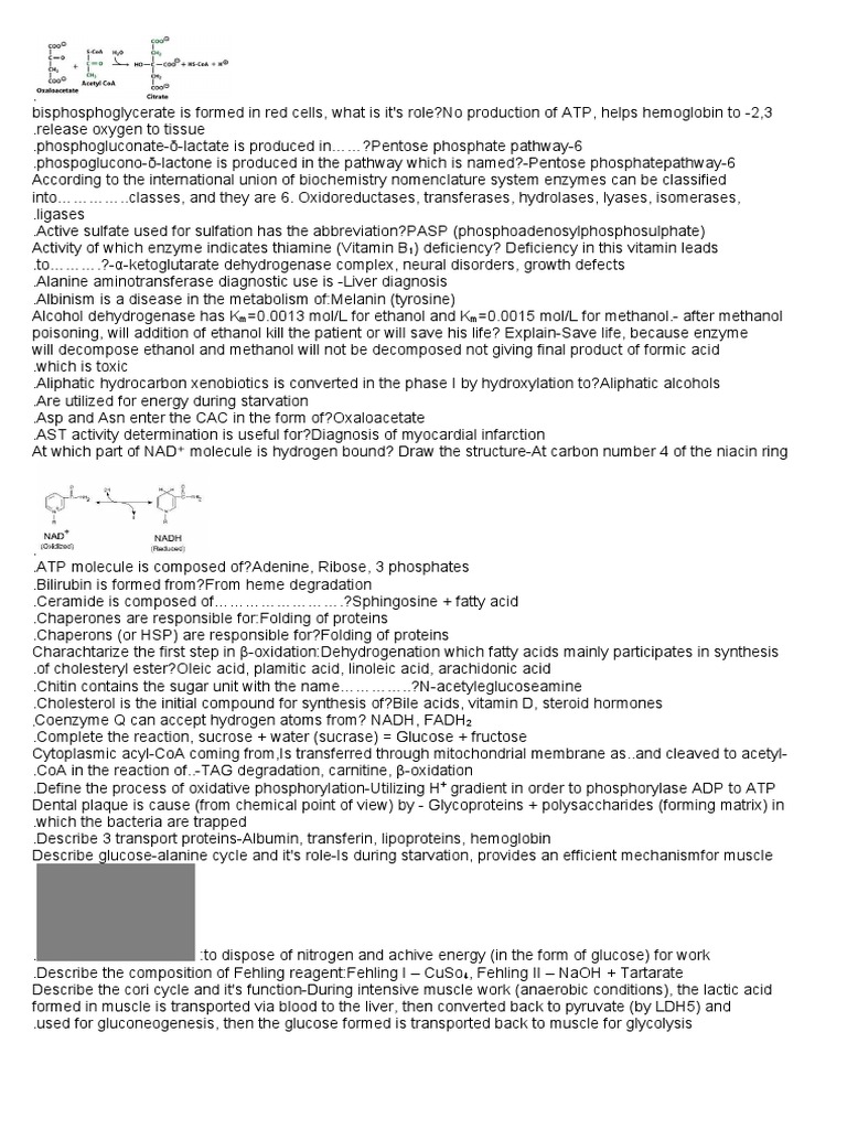 Biochemistry Sample Questions | PDF | Science & Mathematics