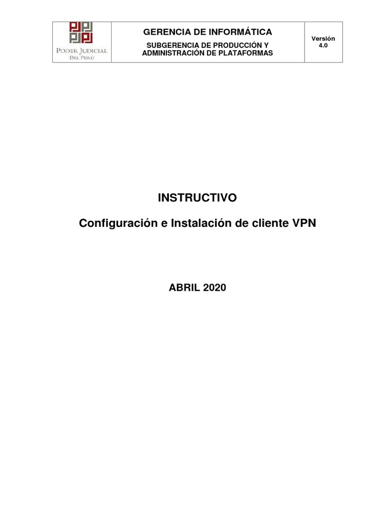 Instructivo-Instalacion y Configuracion Cliente VPN 2 | PDF | Ventana (informática) | Poco