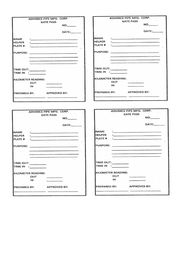 Gate Pass | PDF