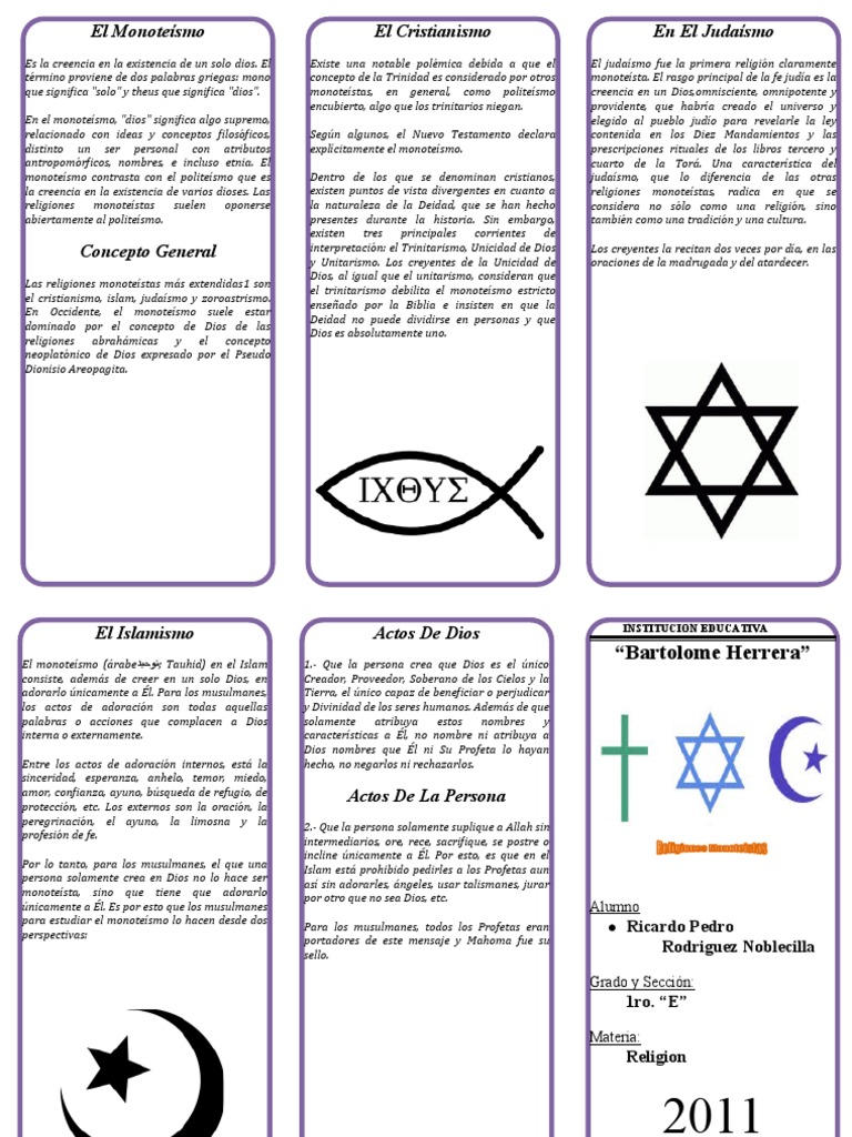 Religiones Monoteistas | PDF | Monoteísmo | Religiones religiosas