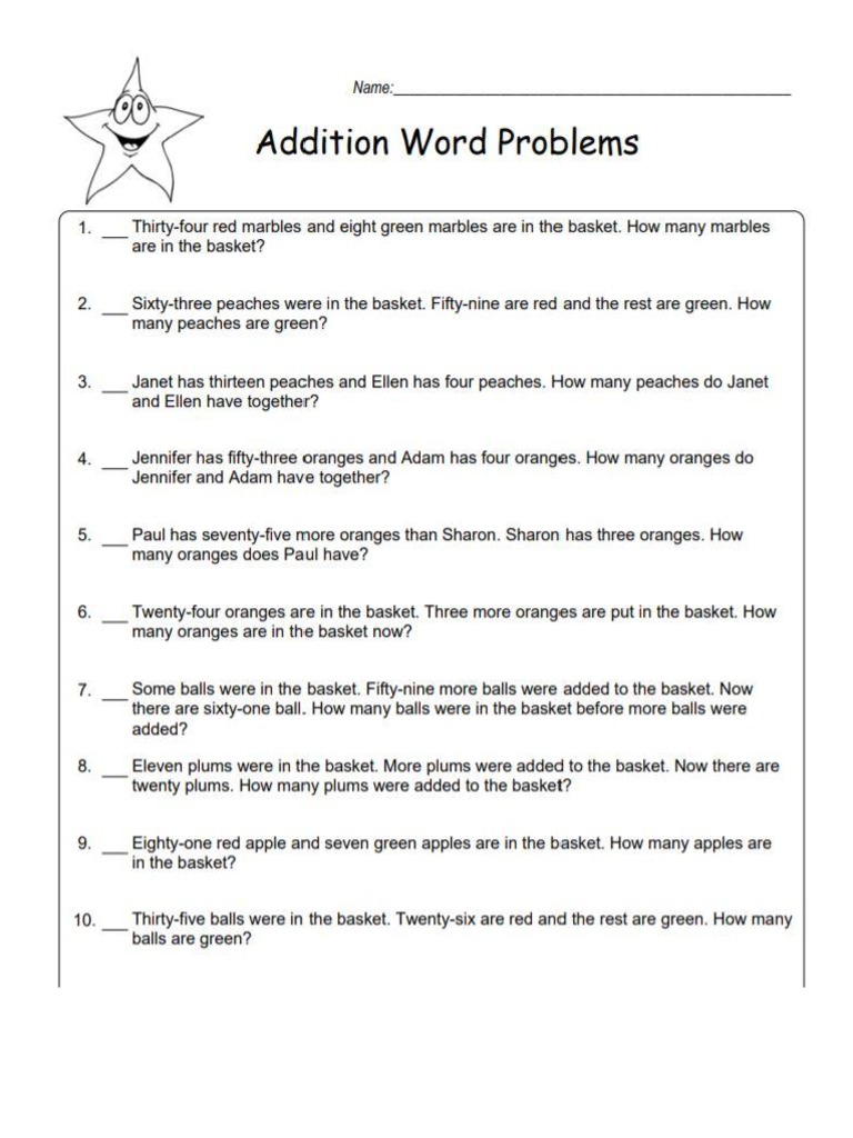 Grade 3 Word Problem Worksheets | PDF