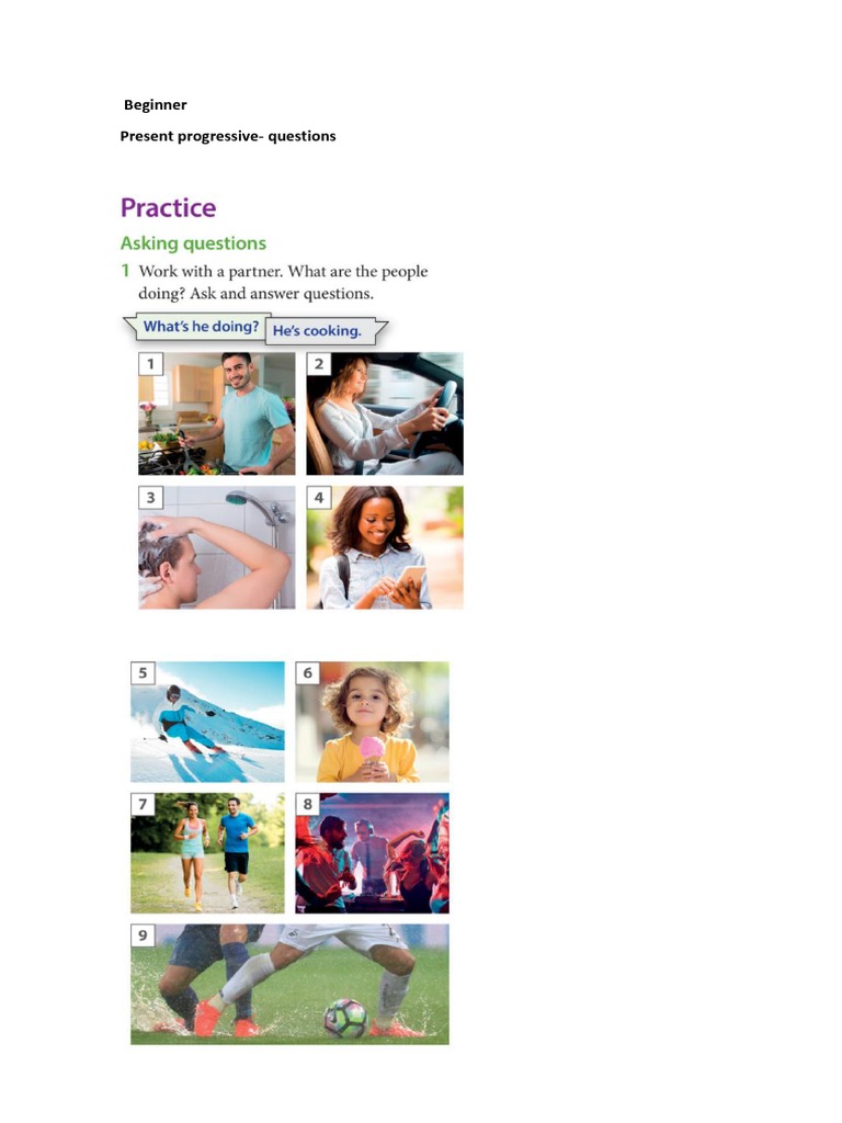 Present Progressive-Questions PDF | PDF