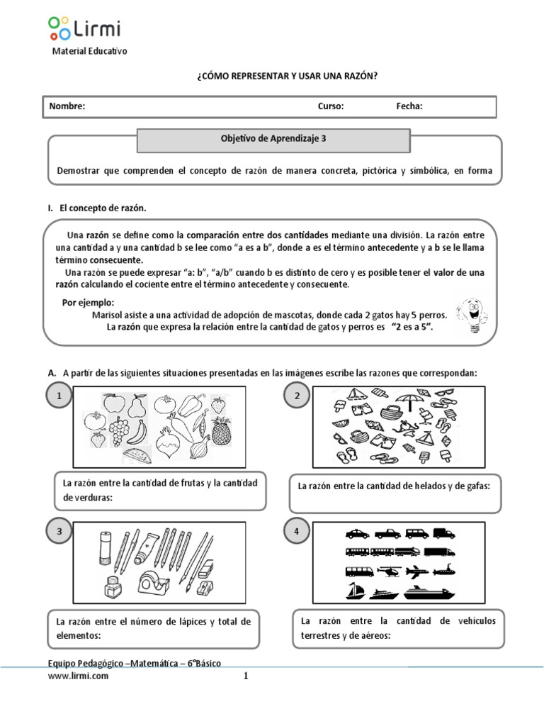 oa_3_sexto_razón_matematica | PDF | Color | Matemáticas