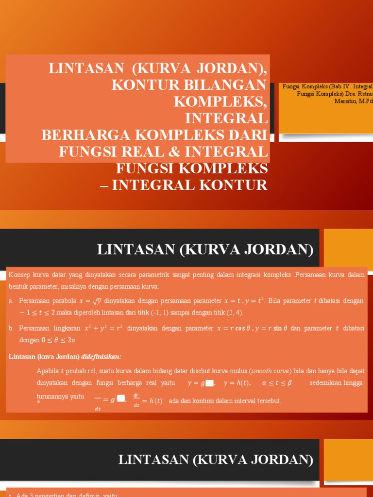 12 - Lintasan (Kurva Jordan) - Kontur Bil Kompleks, Integral Kompleks ...