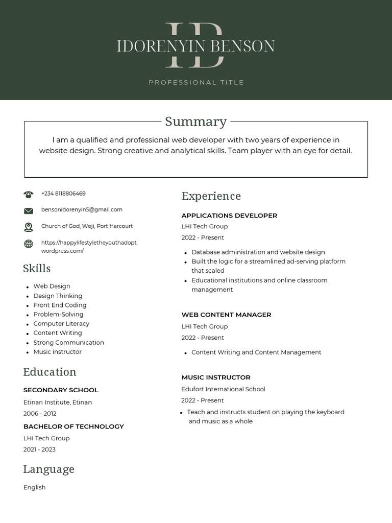 Web Developer with Design Expertise | PDF