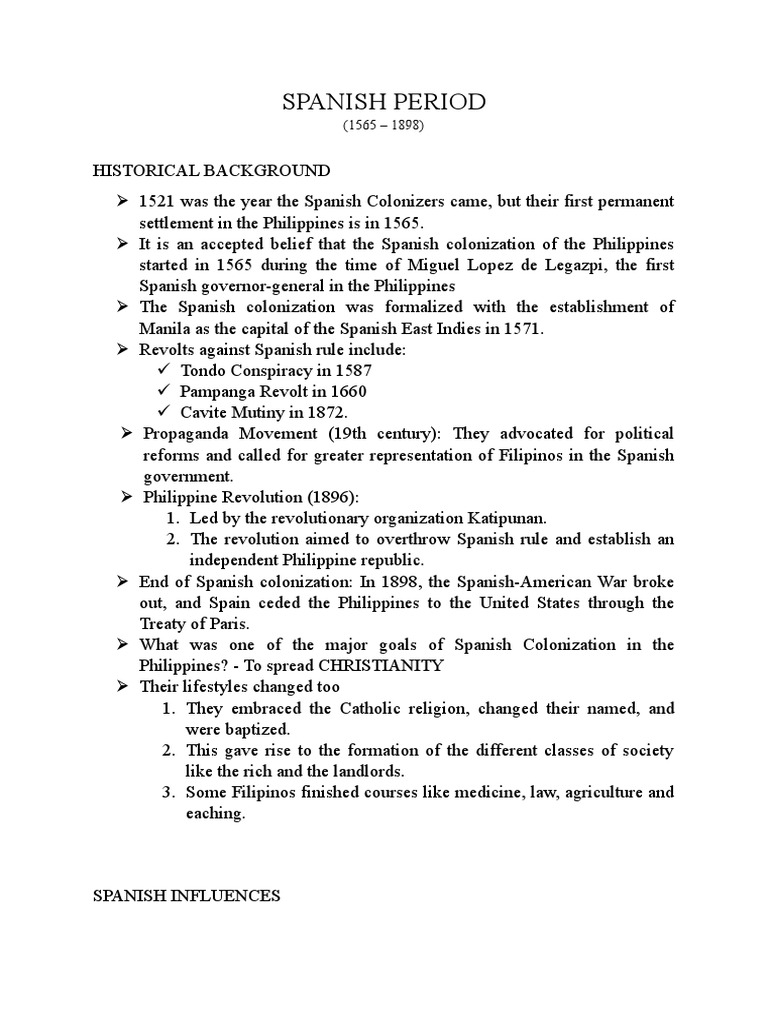 Spanish Period | Download Free PDF | Spanish Empire | Tagalog Language