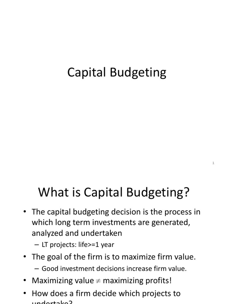 1-Capital Budgeting | PDF | Depreciation | Capital Budgeting