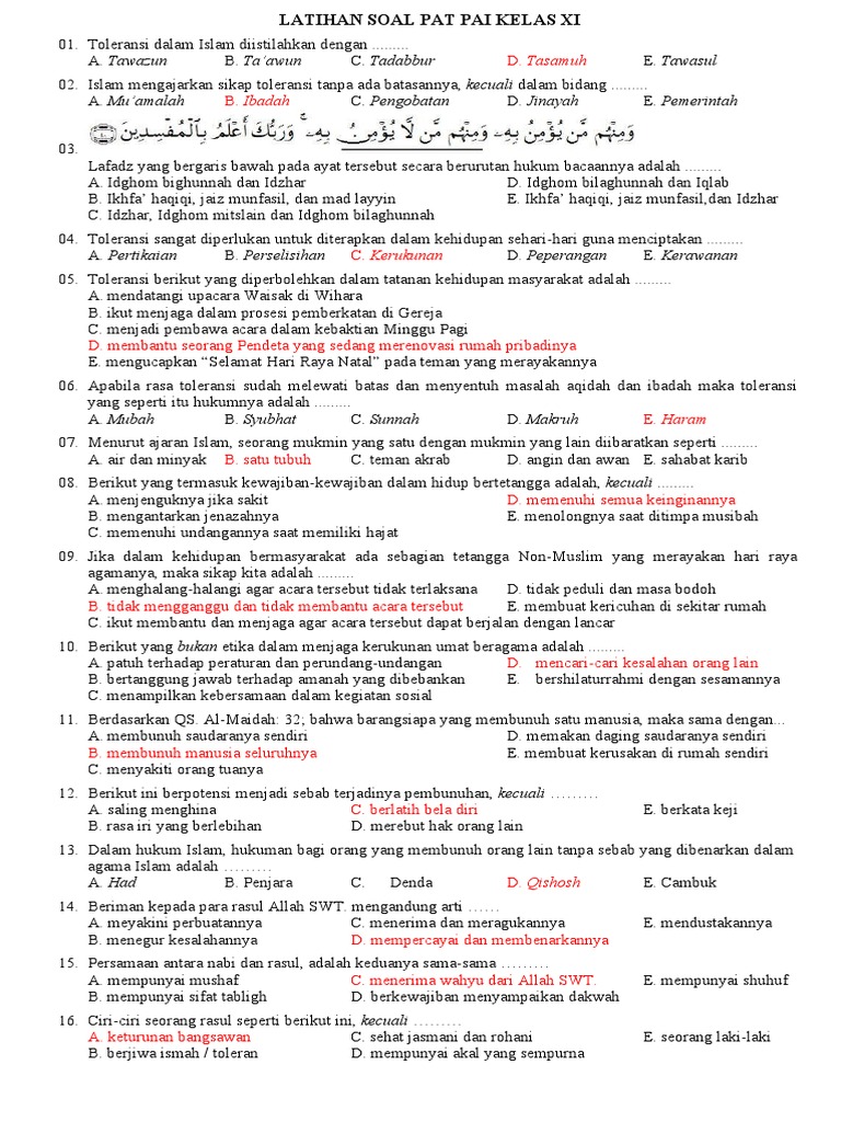 Latihan Soal Pat Pai Xi 22-23 | PDF