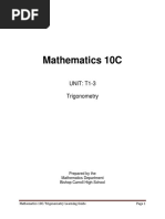 Mathematics Grade 10 Trigonometry Notes | PDF