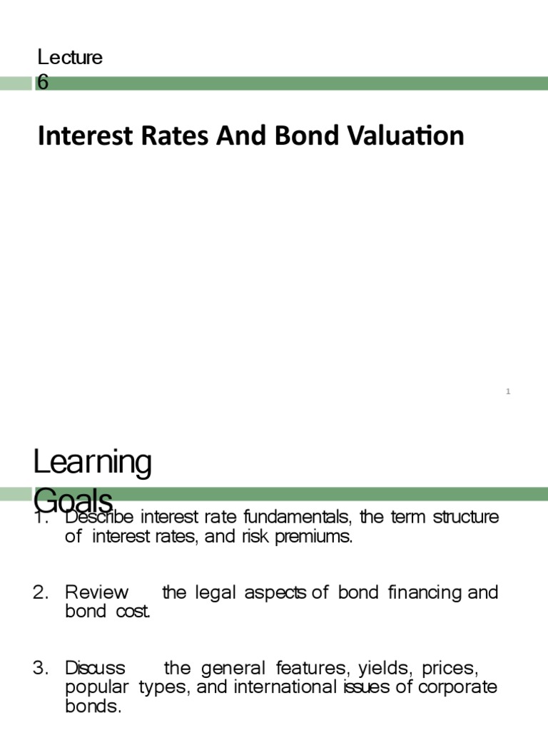 Bond Valuation and Interest Rates Overview | PDF | Bonds (Finance ...