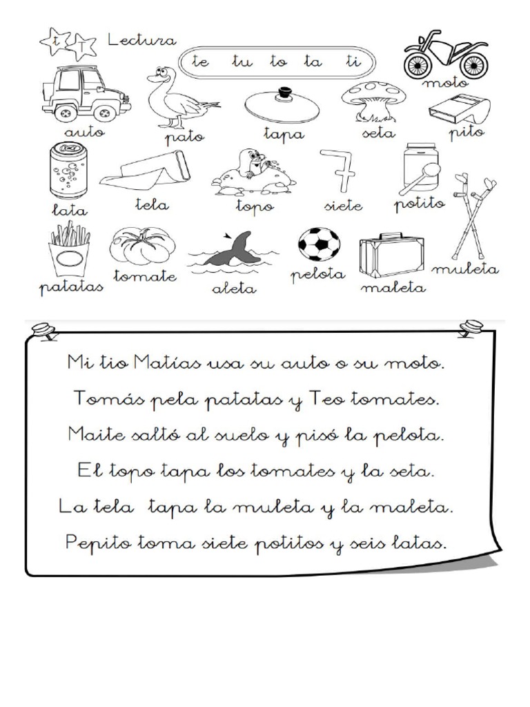 Fichas Cuaderno Letra T | PDF