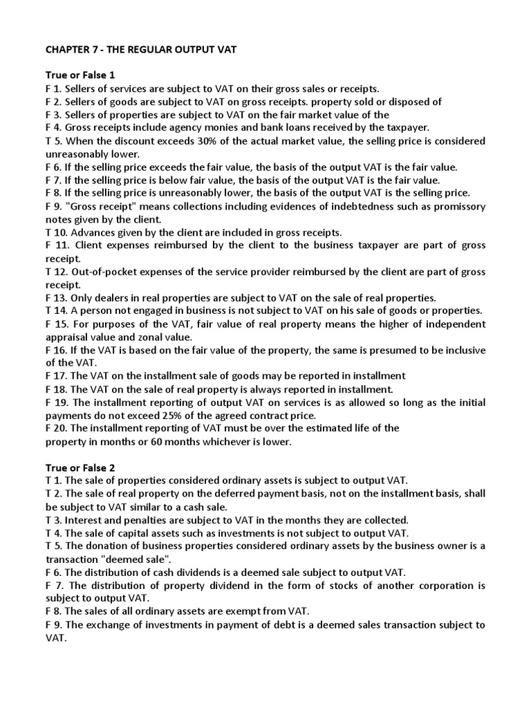 Bustax Chap7 Theory and Problems | PDF | Value Added Tax | Sales