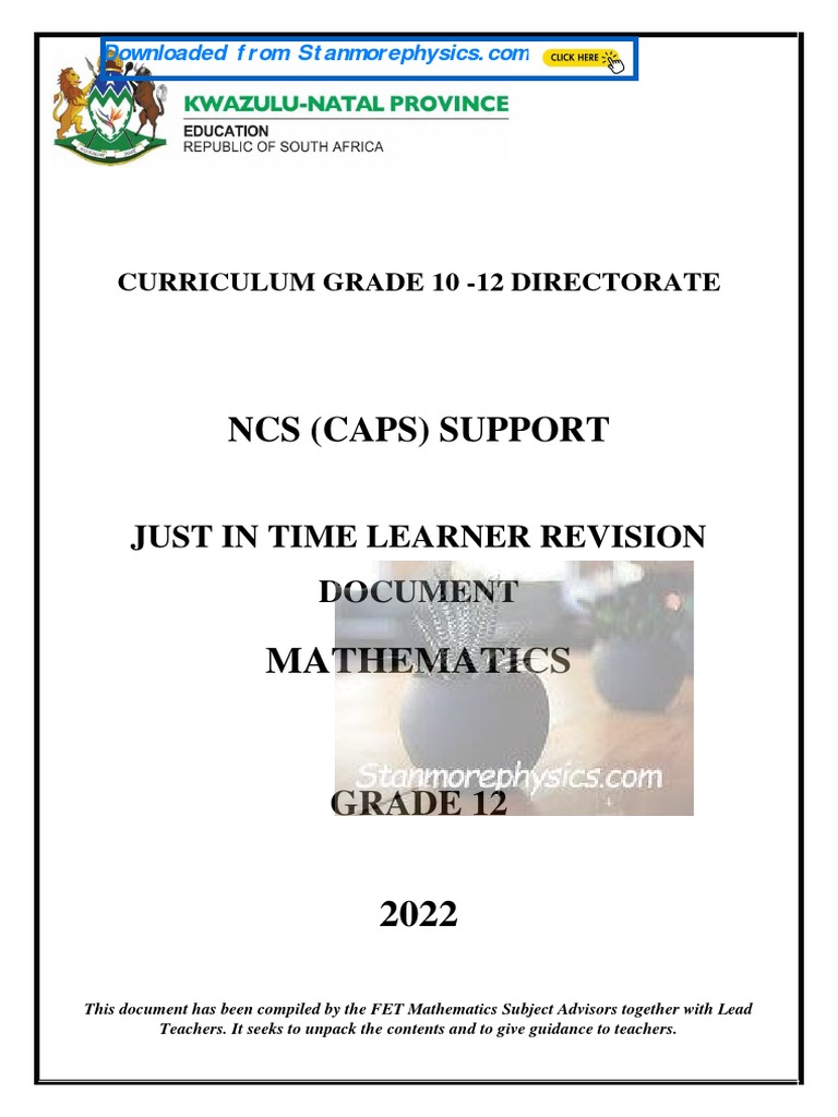 Maths Grade 12 Jit 2022 Pdf Factorization Function Mathematics