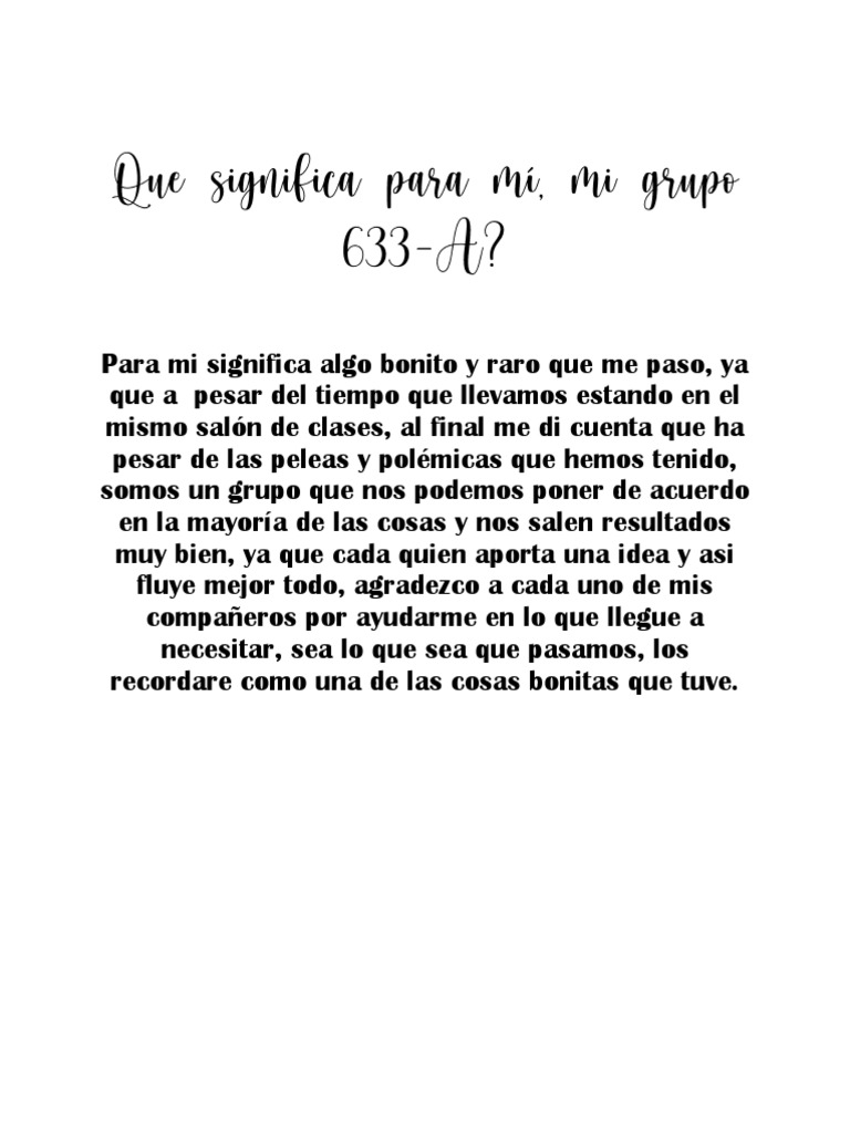 Que Significa para Mí | PDF