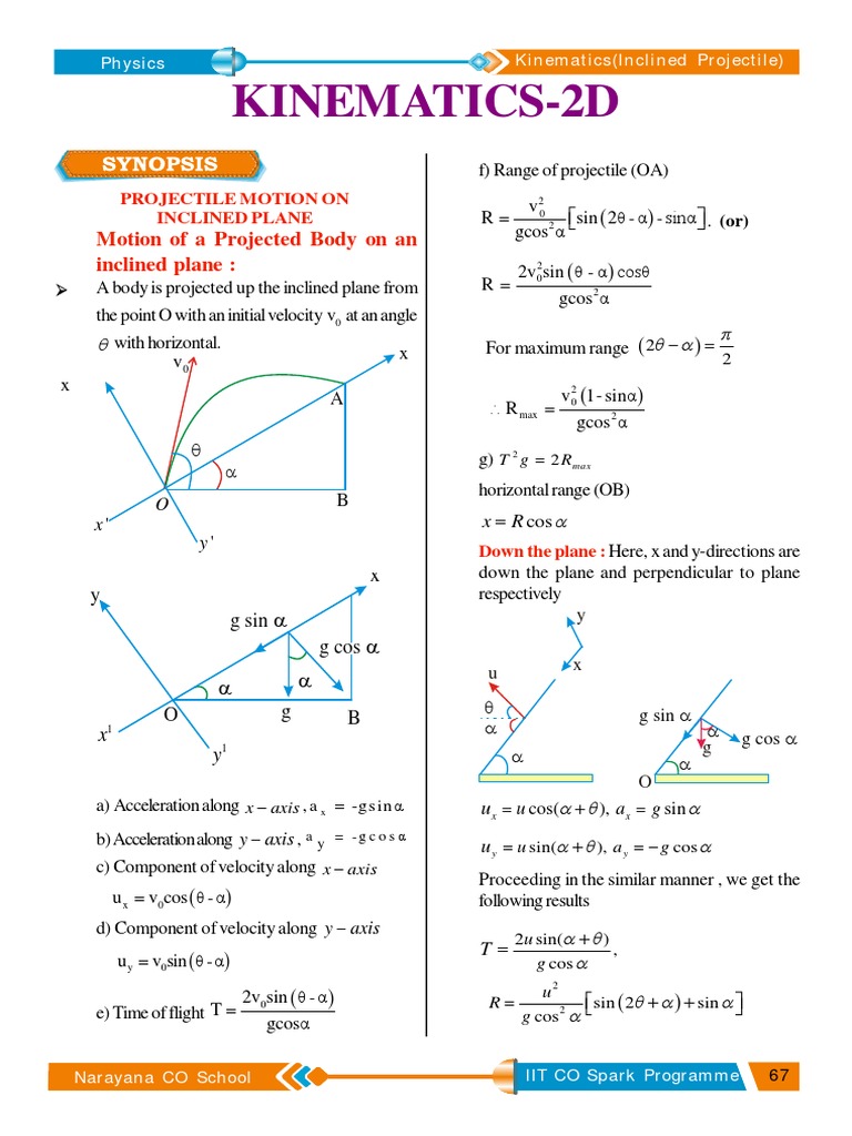 Projectile Motion on Inclined Planes | PDF | Mechanics | Motion (Physics)