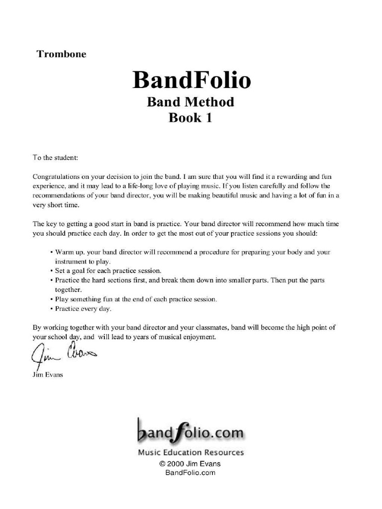 Band Foliobook 1 Trombone | PDF