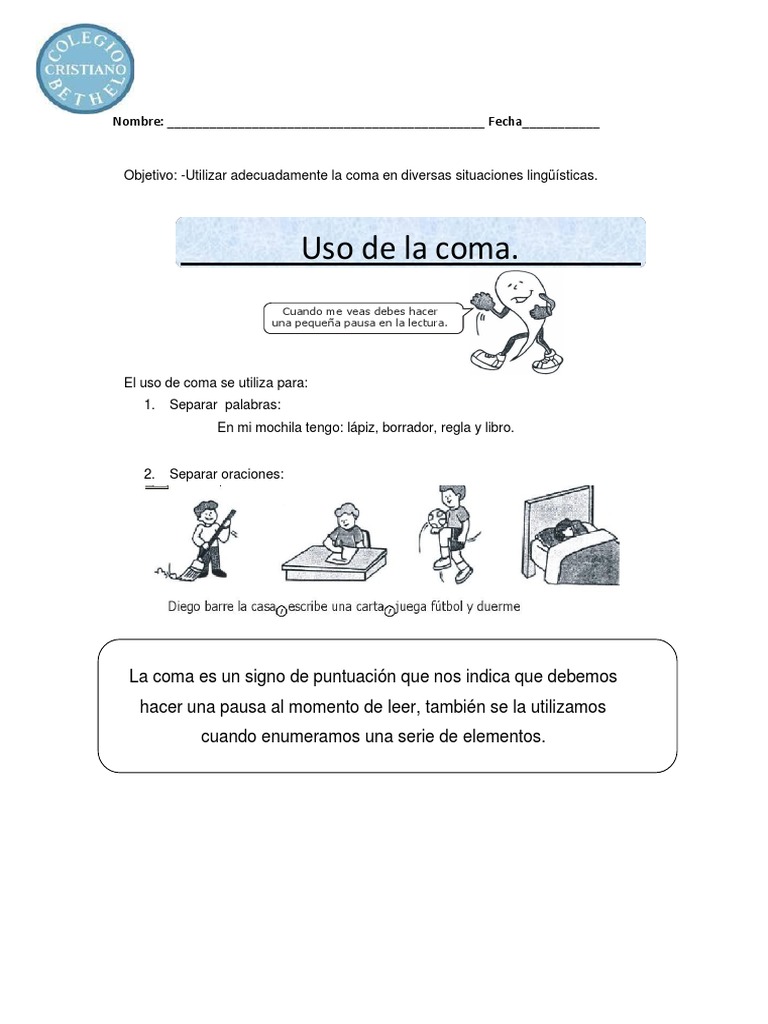 Uso Correcto de la Coma en Español | PDF | Artes del Lenguaje y ...