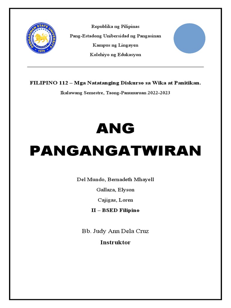 Pangangatwiran Fil 112 | PDF