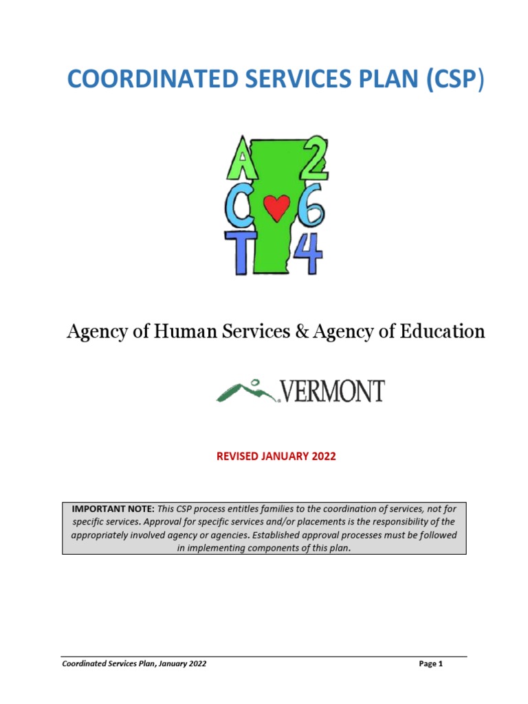 Vermont Coordinated Services Plan | PDF | Individualized Education ...