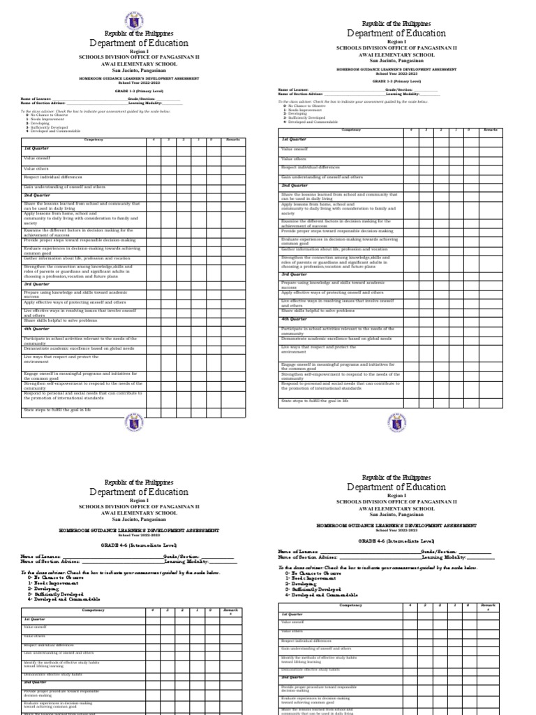 Learners Development Assessment Form | PDF | Decision Making | Learning